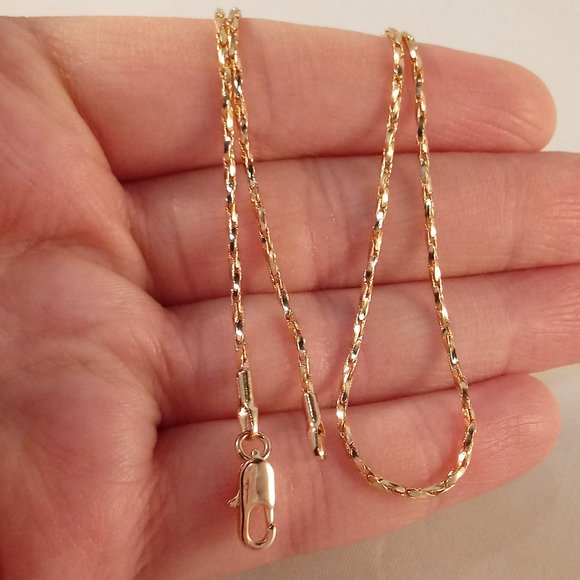 Jewelry | 18k Yellow Gold Filled Slim Snake Link Chain Rope Necklace 2 ...